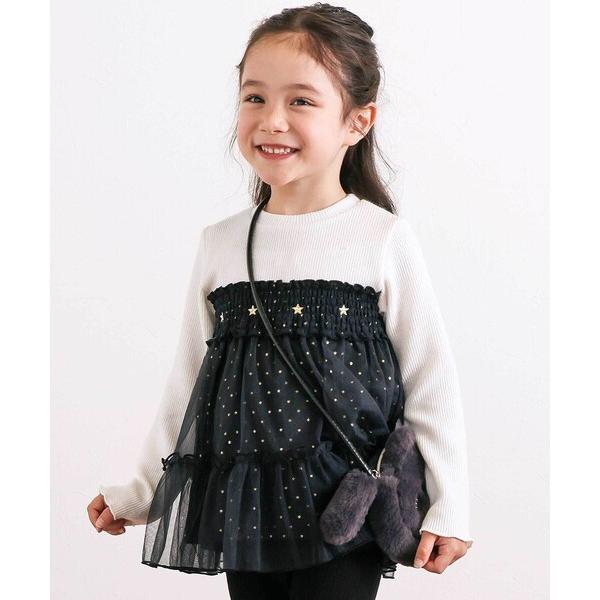 『タイムセール実施中』ZOZO問い合わせ番号:100894007ショップ:BEBE ONLINE STORE，ベベ オンラインストアブランド:SLAP SLIP，スラップスリップ商品名:キラキラきらめくお星さまふんわりチュールトレーナー(8...