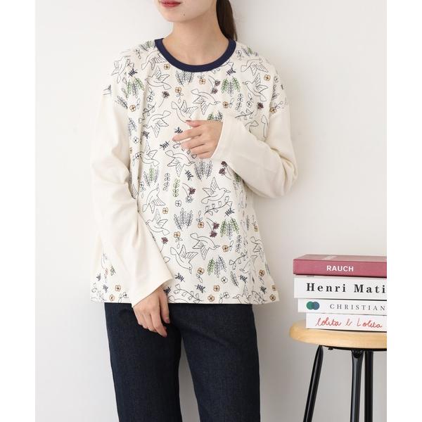 ZOZO問い合わせ番号:100895061ショップ:FUNALIVE，ファンアライブブランド:Emago，イマゴ，FUNALIVE，ファンアライブ商品名:EMAGO 北欧バード刺繍プルオーバー 長袖カテゴリ:トップス>Tシャツ/カット...