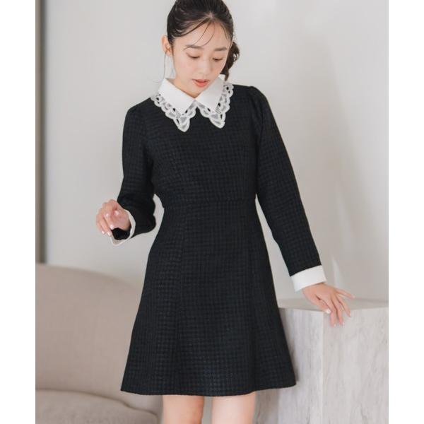 『タイムセール実施中』ZOZO問い合わせ番号:100896148ショップ:MISCH MASCH，ミッシュ マッシュブランド:MISCH MASCH，ミッシュマッシュ商品名:2025秋冬新作 レース襟付きツイードミニワンピースカテゴリ:ワン...