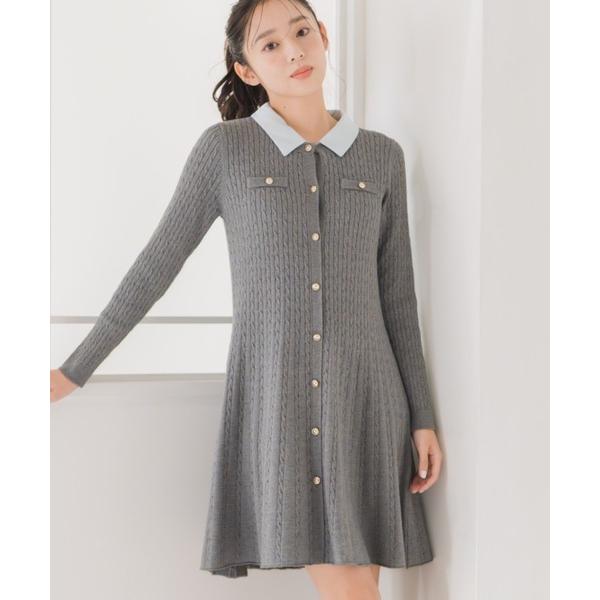 『タイムセール実施中』ZOZO問い合わせ番号:100896151ショップ:MISCH MASCH，ミッシュ マッシュブランド:MISCH MASCH，ミッシュマッシュ商品名:2025秋冬新作 襟付きケーブルミニニットワンピースカテゴリ:ワン...