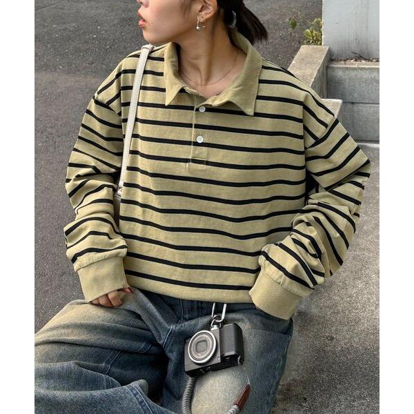 『セール実施中』ZOZO問い合わせ番号:100896412ショップ:CIAOPANIC TYPY，チャオパニックティピーブランド:CIAOPANIC TYPY，チャオパニックティピー商品名:ピグメント加工ボーダー襟付きトップスカテゴリ:トッ...