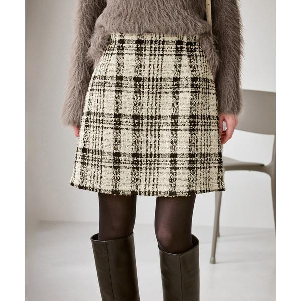 ZOZO問い合わせ番号:100896671ショップ:ROPE' PICNIC，ロぺピクニックブランド:ROPE' PICNIC，ロペピクニック商品名:ファンシーツイードチェックミニスカートカテゴリ:スカート>スカートブランド品番:20...