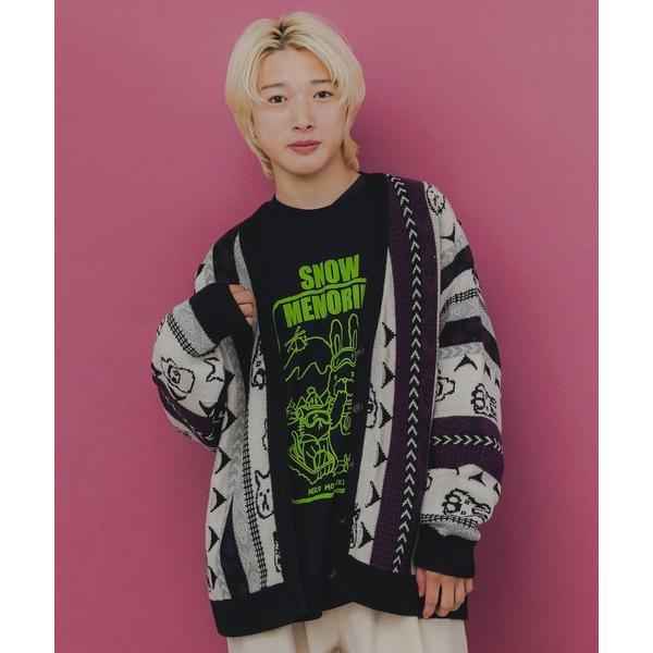 『タイムセール実施中』ZOZO問い合わせ番号:100896675ショップ:ScoLar，スカラーブランド:ScoLar Parity，スカラーパリティ商品名:353127：落書き調Parityキャラジャガード3Dニットカーディガンカテゴリ:...