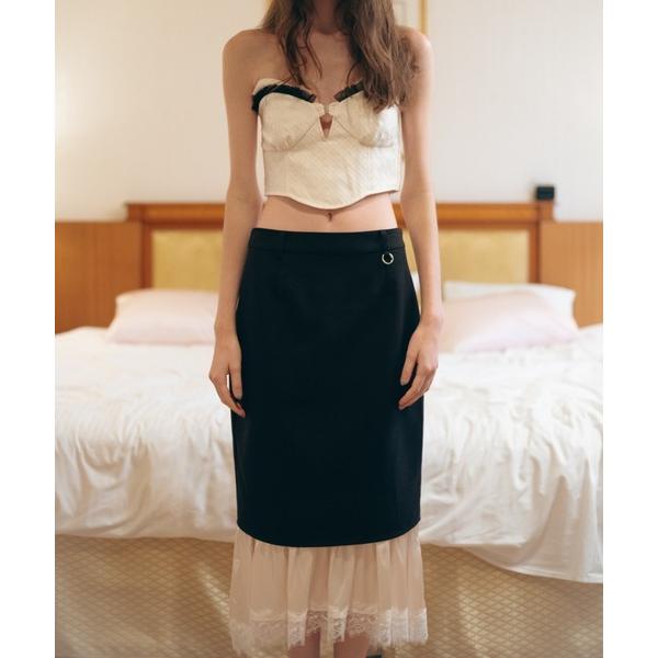ZOZO問い合わせ番号:100896781ショップ:CASPER JOHN AIVER，キャスパージョン アイバーブランド:Carmelo，カーメロ商品名:Lingerie Tailored Midi Skirt / ランジェリーレイヤード...