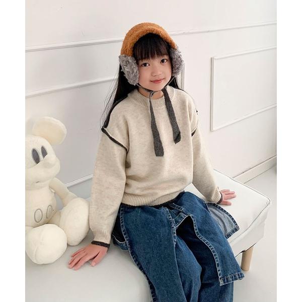 『タイムセール実施中』ZOZO問い合わせ番号:100897284ショップ:aimoha，アイモハブランド:aimoha，アイモハ商品名:【aimoha-KIDS-】キッズ　ふんわりモヘアタッチ配色ニットプルオーバー (AW)カテゴリ:トップ...