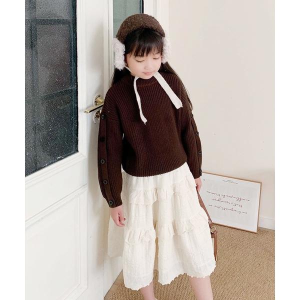 『タイムセール実施中』ZOZO問い合わせ番号:100897285ショップ:aimoha，アイモハブランド:aimoha，アイモハ商品名:【aimoha-KIDS-】キッズ　サイドボタンリブニットカテゴリ:トップス>ニット/セーターブラ...