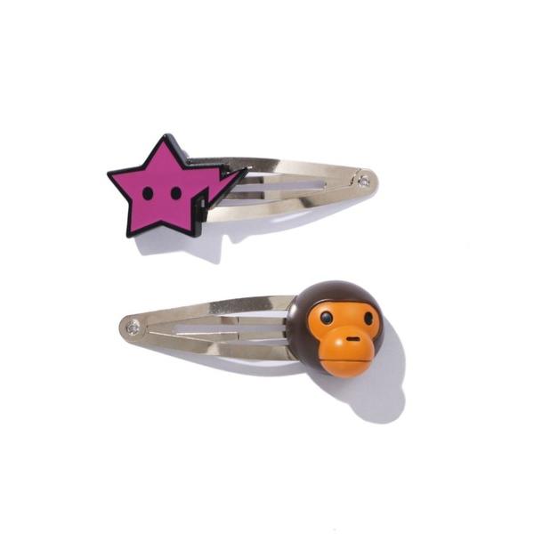 ZOZO問い合わせ番号:100897800ショップ:A BATHING APE，ア ベイシング エイプブランド:A BATHING APE，アベイシングエイプ商品名:BABY MILO STA HAIR CLIP SETカテゴリ:ヘアアクセ...