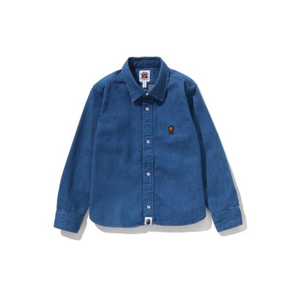 ZOZO問い合わせ番号:100897829ショップ:A BATHING APE，ア ベイシング エイプブランド:A BATHING APE，アベイシングエイプ商品名:BABY MILO 8 OZ DENIM SHIRTカテゴリ:トップス&g...