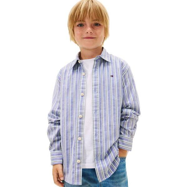 ZOZO問い合わせ番号:100926949ショップ:TOMMY HILFIGER，トミー ヒルフィガーブランド:TOMMY HILFIGER，トミーヒルフィガー商品名:BOYS フレックスストライプシャツカテゴリ:トップス>シャツ/ブ...
