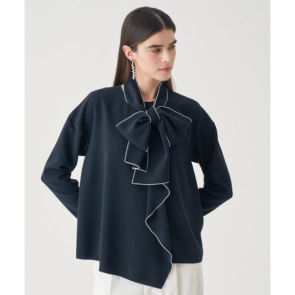 ZOZO問い合わせ番号:100928266ショップ:ANAYI，アナイブランド:ANAYI，アナイ商品名:【Eternal Line 2026】ストレッチクロス配色ボウタイ ブラウスカテゴリ:トップス>シャツ/ブラウスブランド品番:1...