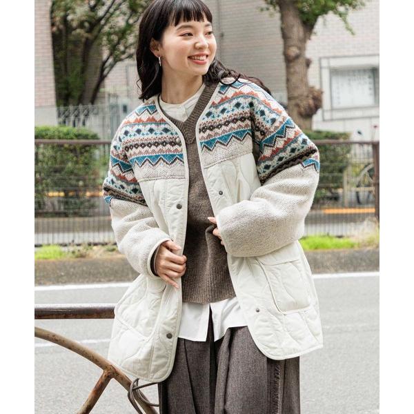 『タイムセール実施中』ZOZO問い合わせ番号:100928800ショップ:niko and...，ニコアンドブランド:niko and...，ニコアンド商品名:ジャガードニットキルトリメイク風ブルゾンカテゴリ:ジャケット/アウター>ブ...