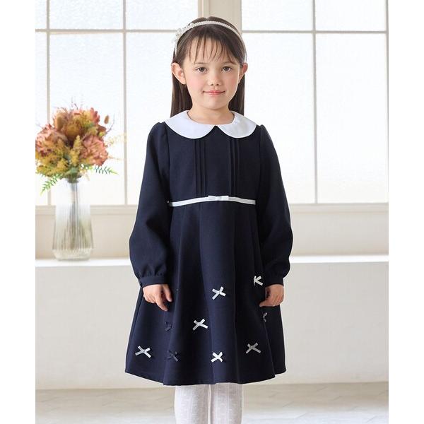 ZOZO問い合わせ番号:100929031ショップ:ANY，エニィブランド:ANY，エニィ商品名:襟付き リボン 長袖ワンピースカテゴリ:ワンピース/ドレス>ワンピースブランド品番:OPFKLS0095素材:グレンチェック/ネイビー：...