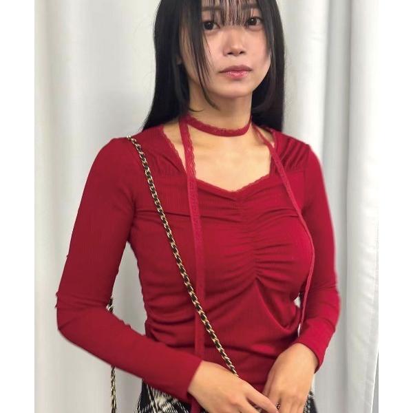 ZOZO問い合わせ番号:100929343ショップ:CORNERS，コーナーズブランド:Lots of Love，ロッツオブラブ，CORNERS，コーナーズ商品名:リブレースタイ付トップスカテゴリ:トップス>Tシャツ/カットソーブラン...