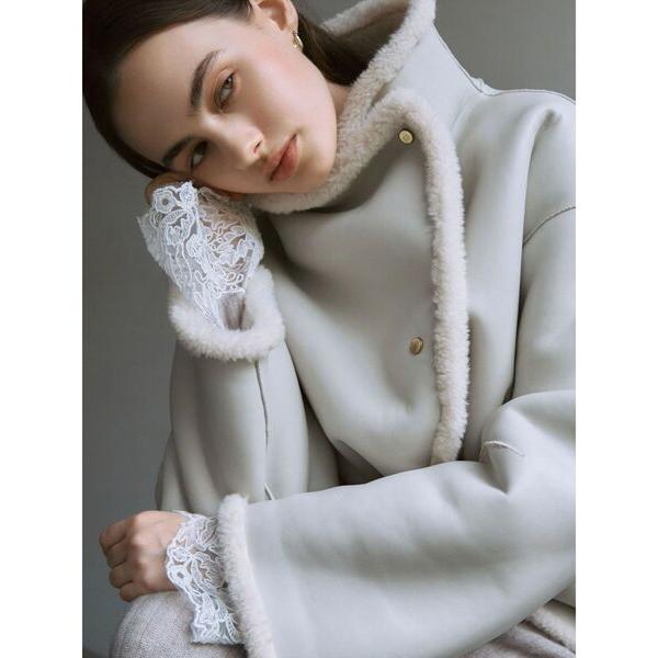 『タイムセール実施中』ZOZO問い合わせ番号:100929623ショップ:LAGUNAMOON，ラグナムーンブランド:LAGUNAMOON，ラグナムーン商品名:フェイクムートンスタンドカラーコートカテゴリ:ジャケット/アウター>ムート...