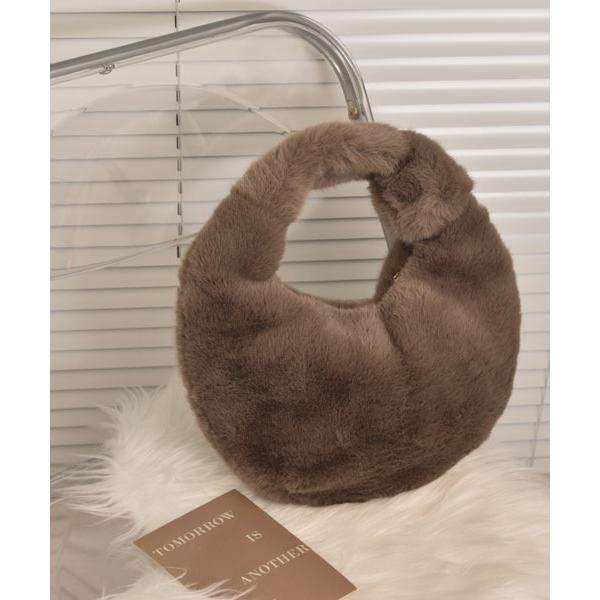 『セール実施中』ZOZO問い合わせ番号:100930116ショップ:TONE，トーンブランド:TONE SELECT GOODS，トーンセレクトグッズ商品名:【float】モコモコ フェイクファーハーフムーン ハンドバック (チャック付き)...