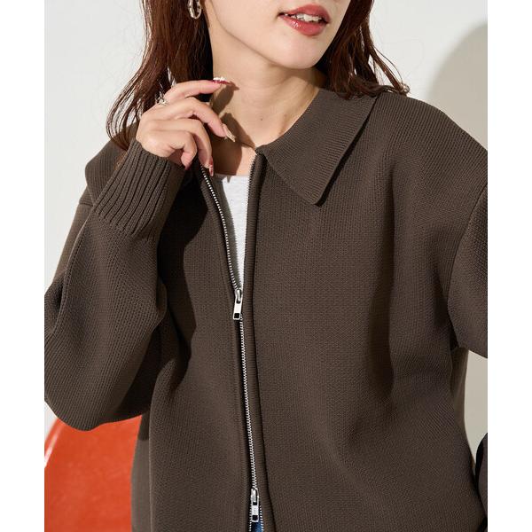 『タイムセール実施中』ZOZO問い合わせ番号:100930342ショップ:FREAK'S STORE，フリークスストアブランド:FREAK'S STORE，フリークスストア商品名:限定展開　軽量 ニット 襟付き ダブル ジップ カーディガン...