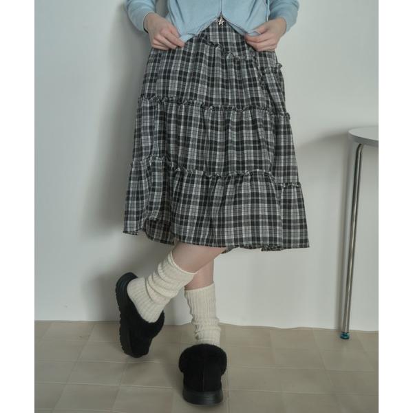 ZOZO問い合わせ番号:100934987ショップ:Auntie Rosa，アンティローザブランド:Birthday room，バースデイルーム商品名:チェックミディ丈スカート/Checked midi skirtカテゴリ:スカート>...