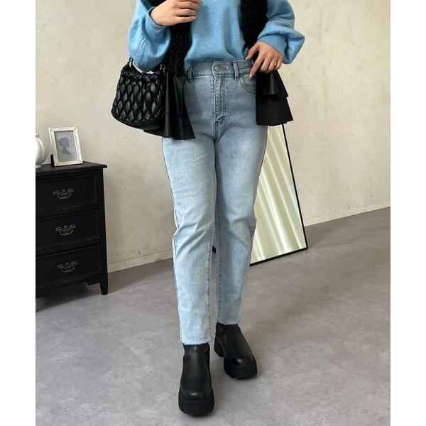 ZOZO問い合わせ番号:100935007ショップ:prose verse，プロズヴェールブランド:prose verse，プロズヴェール商品名:【MOMO】裏微起毛ストレッチテーパードデニムカテゴリ:パンツ>デニムパンツブランド品番...