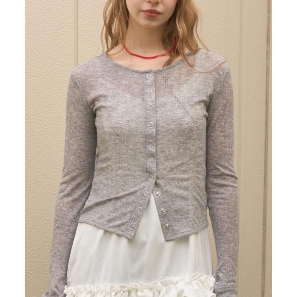 ZOZO問い合わせ番号:100935060ショップ:Auntie Rosa，アンティローザブランド:Birthday room，バースデイルーム商品名:シアーテレコスナップボタンCD/Sheer teleco cardiganカテゴリ:トッ...