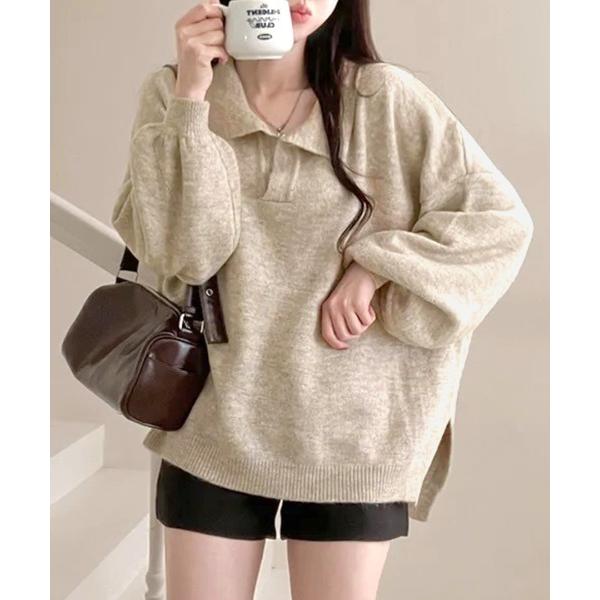 『タイムセール実施中』ZOZO問い合わせ番号:100935170ショップ:Ada.，エイダブランド:REMUR，レミュール商品名:ポロ襟風ニットプルオーバーカテゴリ:トップス>ニット/セーターブランド品番:145-02611素材:綿6...