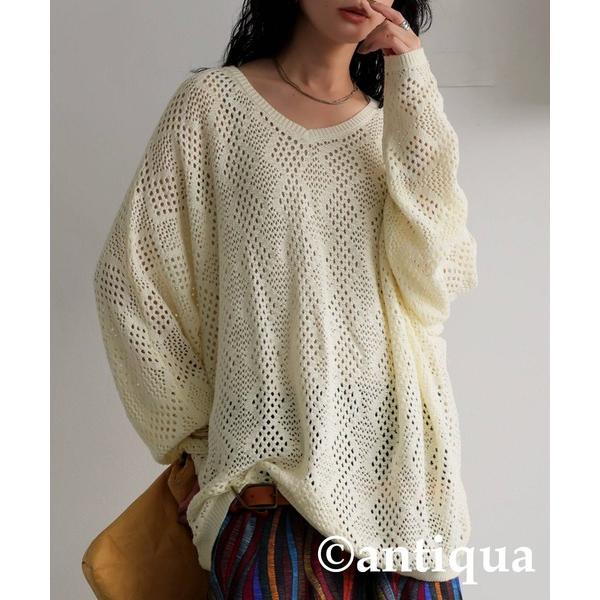 『セール実施中』参考価格：4，490円発売時期：2025年03月コンディション：C（やや使用感あり）使用感があり、やや気になる傷や汚れがあるアイテム前身頃・後身頃：型崩れ参考商品名：透かし編みドルマンニット参考品番：PN-00552【商品に...