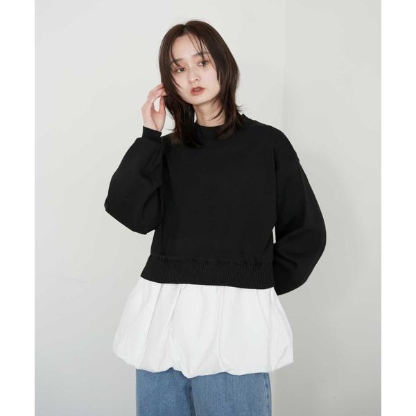 『タイムセール実施中』ZOZO問い合わせ番号:100975141ショップ:Bonjour Sagan，ボンジュールサガンブランド:Bulue.，ブルー商品名:【Bulue.】裾バルーンドッキングニット トップスカテゴリ:トップス>ニッ...