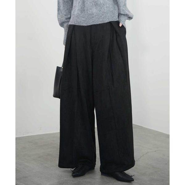 『タイムセール実施中』ZOZO問い合わせ番号:100975164ショップ:Bonjour Sagan，ボンジュールサガンブランド:Bulue.，ブルー商品名:【Bulue.】フェイクスエード ワイドタックパンツカテゴリ:パンツ>その他...