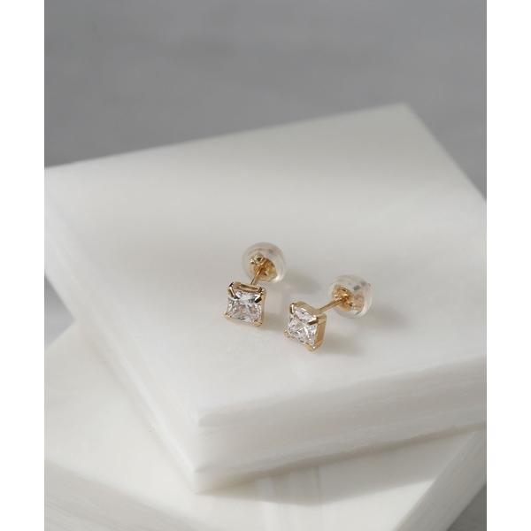 ※このアイテムは返品・交換対象外商品です。ZOZO問い合わせ番号:100978357ショップ:collecala，コレカラブランド:queite，ケイト，colleca la，コレカラ商品名:K10 YG 4mmスクエアキュービックピアス［...