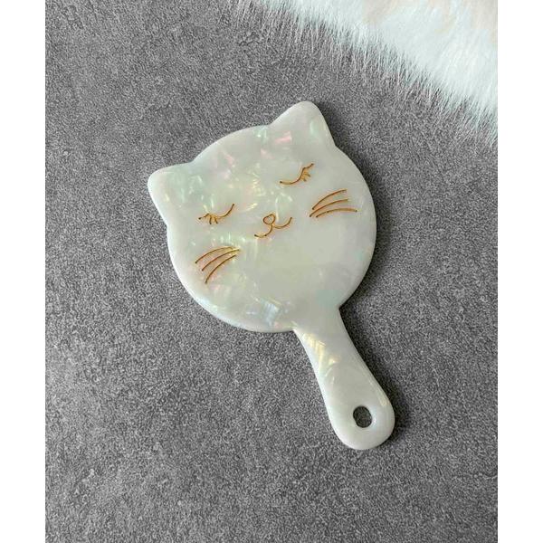 ※このアイテムは返品・交換対象外商品です。ZOZO問い合わせ番号:100978558ショップ:RIVER FIELD &amp; Co.，リバーフィールド　アンド　コーブランド:LOWO，ロワ商品名:猫モチーフ 手鏡 コンパクトミラー かわ...