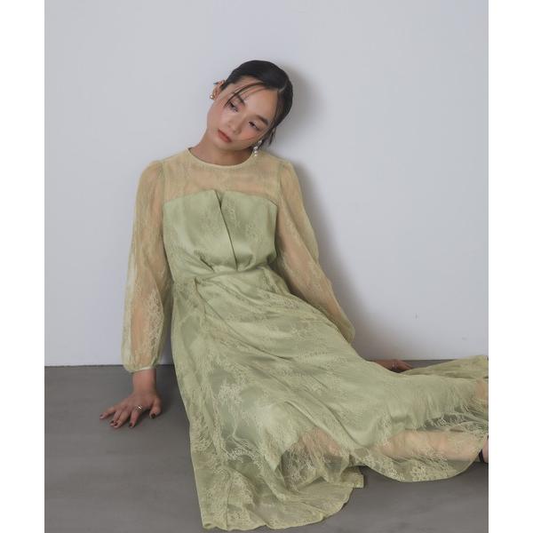 『タイムセール実施中』ZOZO問い合わせ番号:100985304ショップ:ANDRESD，アンドレスドブランド:Rose of Sharon，ローズオブシャロン商品名:シアー×レース ビスチェ風フレアドレスカテゴリ:ワンピース/ドレス&gt...