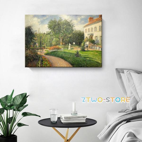 爆買カミーユピサロ マチュランの庭、ポントワーズ 絵画 風景画 ファブリックパネル インテリア 絵 アートフレーム プリキャンバス複製画 40×60cm 壁掛け おしゃれ 玄関 リビング アートパネル 店舗 プレゼント