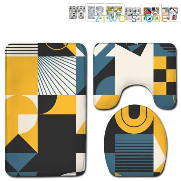 爆買■ 品名：トイレマット3点セット■ 素材：ポリエステル  ■ タイプ：全7タイプ■ サイズ：写真参考■ 産地：中国検索ワード：トイレマット 乾度良好　おしゃれ 北欧 洗える 滑り止め 選べるデザイン 厚手 かわいい 滑りにくい ウォッシ...