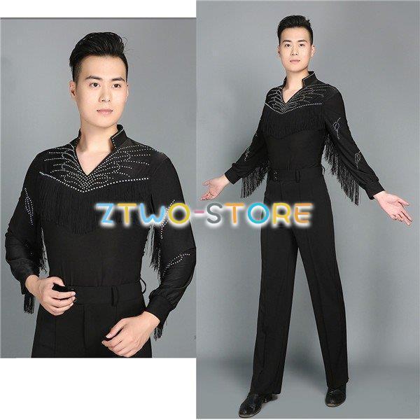 爆買[ 商品名 ]【サイズ有M/L/XL/2XL/3XL】メンズ ラテンダンス用シャツ 男性用 ダンス衣装 フリンジ 袖 上着 ダンスウェア 練習着 ワルツ チャチャチャ ルンバ カウボーイ ラテン ラテンダンスシャツ ステージ 衣装 カウ...