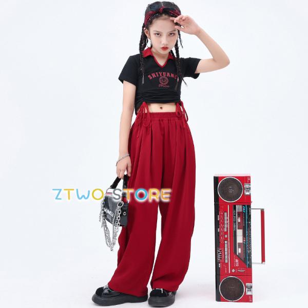 爆買商品内容：シャツ、パンツカラー：画像色素材：ポリエステル/その他サイズ：120/130/140/150/160/170/180キーワード：キッズ ダンス衣装 シャツ ズボン へそ出し 赤 スパンコール ジャズダンス 女の子 レディース ...