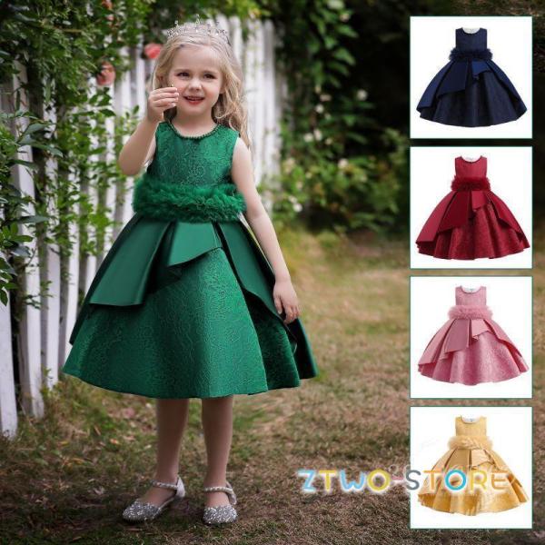 爆買商品説明：※裏地：あり素材：ポリエステル100％カラー： ピンク  レッド　グリーン　イエロー　ネイビーサイズ：110/120/130/140/150CMセット内容：ワンピース単品生産地：中国注意点：◆ご購入前に、「サイズ」「カラー」「...