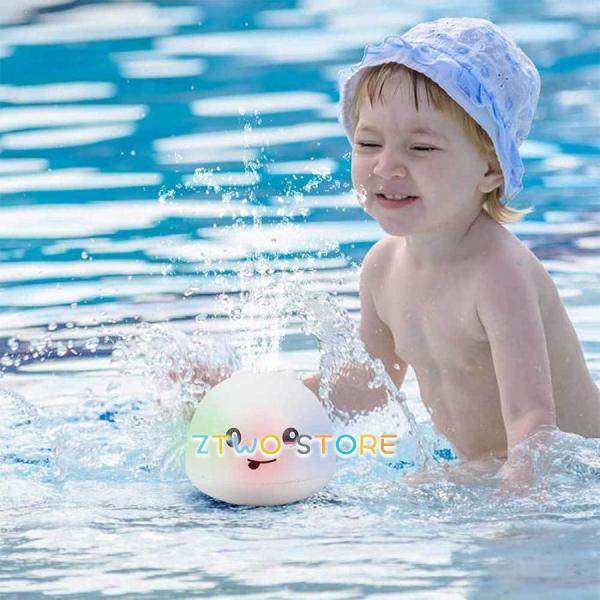 爆買【自動スプレーお風呂おもちゃ】お風呂おもちゃのデザインがかわいく、水の上におき、自動的にスプレーし、７色ライト可能、とても面白く、子供に楽しいお風呂タイムになります。【使用簡単】電池x3本（別売）を搭載し、電池を取り付けて水にかけるだけ...