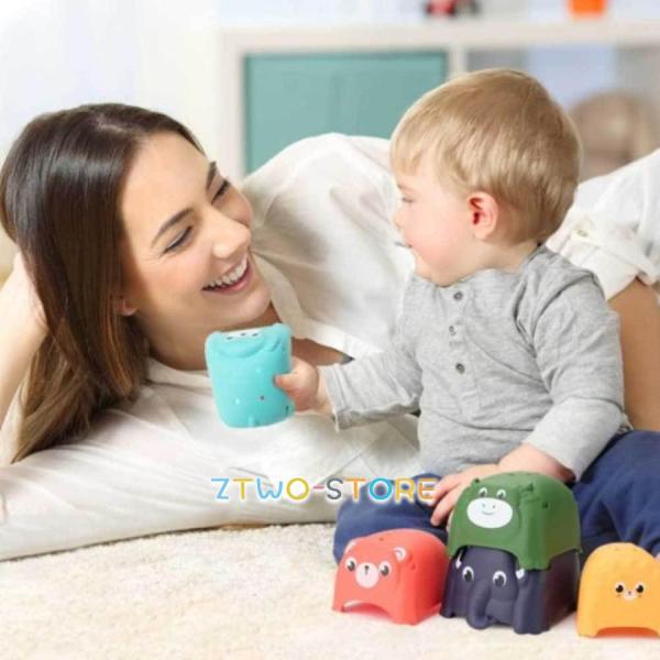 爆買かわいい動物のカップでつみきのようにあそべます。カップに穴が開いており、お風呂でも遊べます。8種類のかわいいカラフルな動物のカップです。