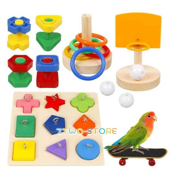 爆買【天然素材】小さな鳥のおもちゃは、食品用の色と自然に無毒な木材で作られています。部品は金属製で、耐久性があり，錆びにくい、ペットによく、安心にご利用ください。【豊富な種類】種類が幅広いので様々な遊び方ができます。噛んで、遊んで、乗って、...