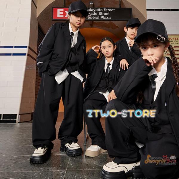 爆買ダンス衣装 ヒップホップ ストラップ シャツ ベスト カーゴパンツ 男の子 キッズ 女の子 派手 K-POP 韓国 ステージ衣装 体操服  hiphop 演出服素材：ポリエステルシャツのみジャケットのみベストのみパンツのみセットA（シャ...