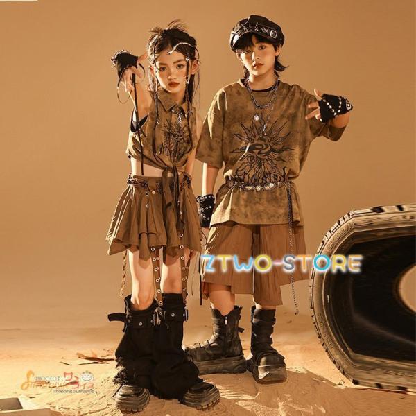 爆買k-pop衣装 キッズダンス衣装 HIPHOP ヒップホップ 子供服 女の子 男の子 タンクトップ Ｔシャツ スカート短パンツ ステージ衣装 練習着 演出服 舞台衣装 素材：ポリエステルタンクトップのみＴシャツのみスカートのみ短パンツの...