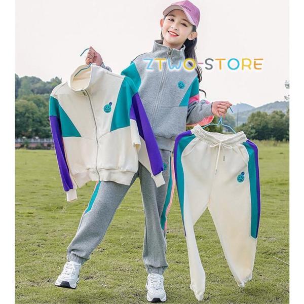 爆買セットアップ 春秋  上下セット 2点セット トレーナー スウエット  トレーニング パーカ ダンス衣装 ルームウェア 部屋着 安い トップス ボトムス ガールズ キッズ用 姉妹 双子 コーデ 上品 ナチュラル カジュアル ゆったり お...