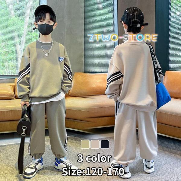 爆買子供ジャージ  上下セット 男の子スウェットセットアップ パーカー トレーニングウェア スポーツウェア キッズ  ジュニア 子供服 春秋商品詳細■素材：綿60%/ポリエステル40%■カラー：ベージュ/ブラック/グリーン■サイズ：cm12...