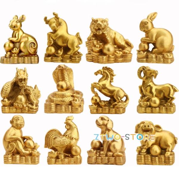 爆買精銅製造　黄金の色 約長さ9ｃｍ　幅7ｃｍ、高さ9ｃｍ　約重量0.5ｋg 金運アップ　権威の象徴これは引越しの礼、開業の礼、友だちに誕生日のプレゼント十二支は、子丑寅卯辰巳午未申酉戌亥の総称である。仕事上の良い運気や人脈を招くといわれ、...