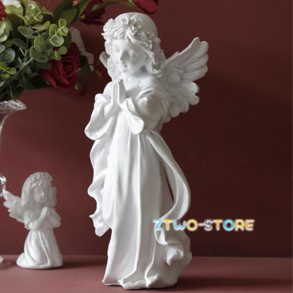 爆買手をあわせてお祈りする愛らしい天使のオブジェです。真っ白なかわいい天使の像はやさしい表情でほほえみ、見ているだけでも癒される、素敵な置き物です。インテリア、ガーデニング、風水など、様々な用途でご利用いただけます。お部屋の小窓に飾ったり、...