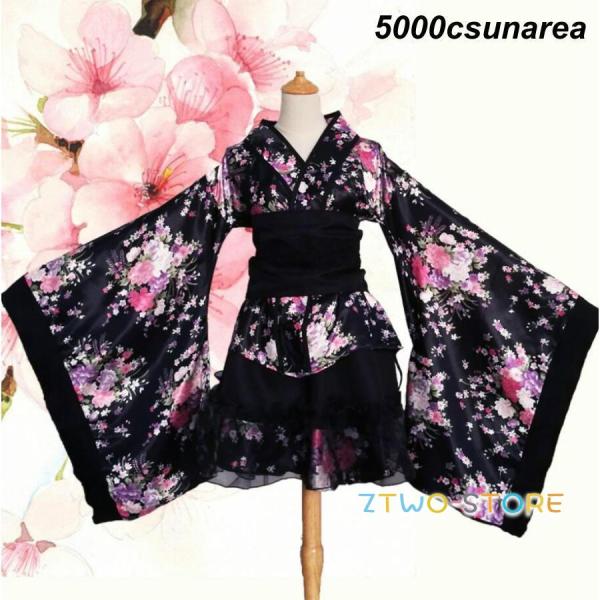 爆買 花魁 着物 メイド 桜 和風柄 浴衣 4点セットアップ 着物ミニドレス 蝶結び 付き コスチューム ロリータ洋服 ロリータワンピース  舞台衣装 イベント 仮装変装 浴衣 制服 大人 花柄 ダンス衣装 和服 和装 卒業式 文化祭 余興...