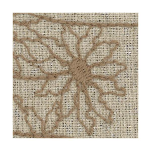 コットンリネンの生地に刺しゅうが入ったおしゃれな生地です。【規格】サイズ：110巾（有効幅：100ｃｍ）素材：綿45％・麻55％■30ｃｍ〜（10ｃｍ単位）ご注文頂けます。□ご注文は、数量３　以上でお願いいたします。【お断り】ご注文のタイミ...