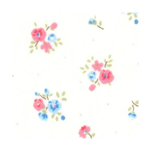 Flower小さなお花シリーズ。赤やピンク、ブルーで統一された可愛いお花が散りばめられています。小物のピースや裏布にもピッタリ！。アイボリー・ブルー・グレーの３バイカラーでお届け。■30ｃｍ〜（10ｃｍ単位）ご注文頂けます。【お断り】ご注文...