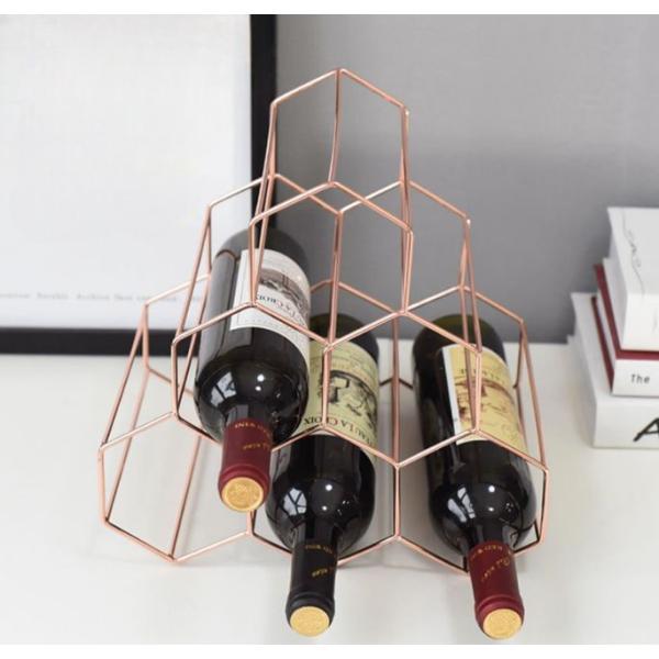 【ワインホルダー】おしゃれにワインやシャンパンを飾れるラックです！【ローズゴールド】キュートなピンク系のゴールドなのでかわいいお部屋にもピッタリです♪【シンプル】ワイヤーのみのシンプルなデザインです【収納】６本も収納可能なラックなので、調味...