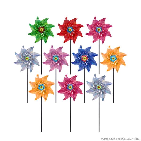 【害鳥対策】ホログラム効果でキラキラと太陽光を反射させ、害鳥を遠ざけます！【なじむ見た目】お花のような見た目なので、お庭の外観を損なわず、かわいい見た目で観賞用としても◎【簡単設置】風車を組み立てて差し込むだけ。【多用途】農地、果樹園、野菜...