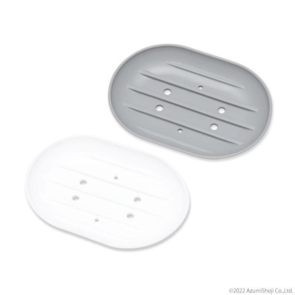 【石鹸置き】シンプルな柔らかいシリコン素材のシリコンソープホルダー2個セットです。【滑り止め】滑りにくく、排水用の穴があるので石鹸が長持ちします。【用途】洗面台やお風呂場に＜製品詳細＞重量：27g/1個、サイズ：W11.5×D7.8×D2cm